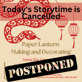 Storytime Cancelled Saturday, January 25, 2025 | Town of Woodstock NH